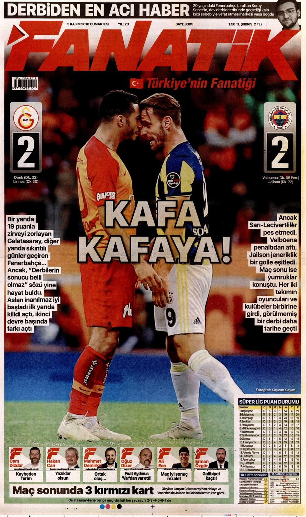 Fanatik Gazetesi 03 Kasım 2018 Anasayfası - Haber3