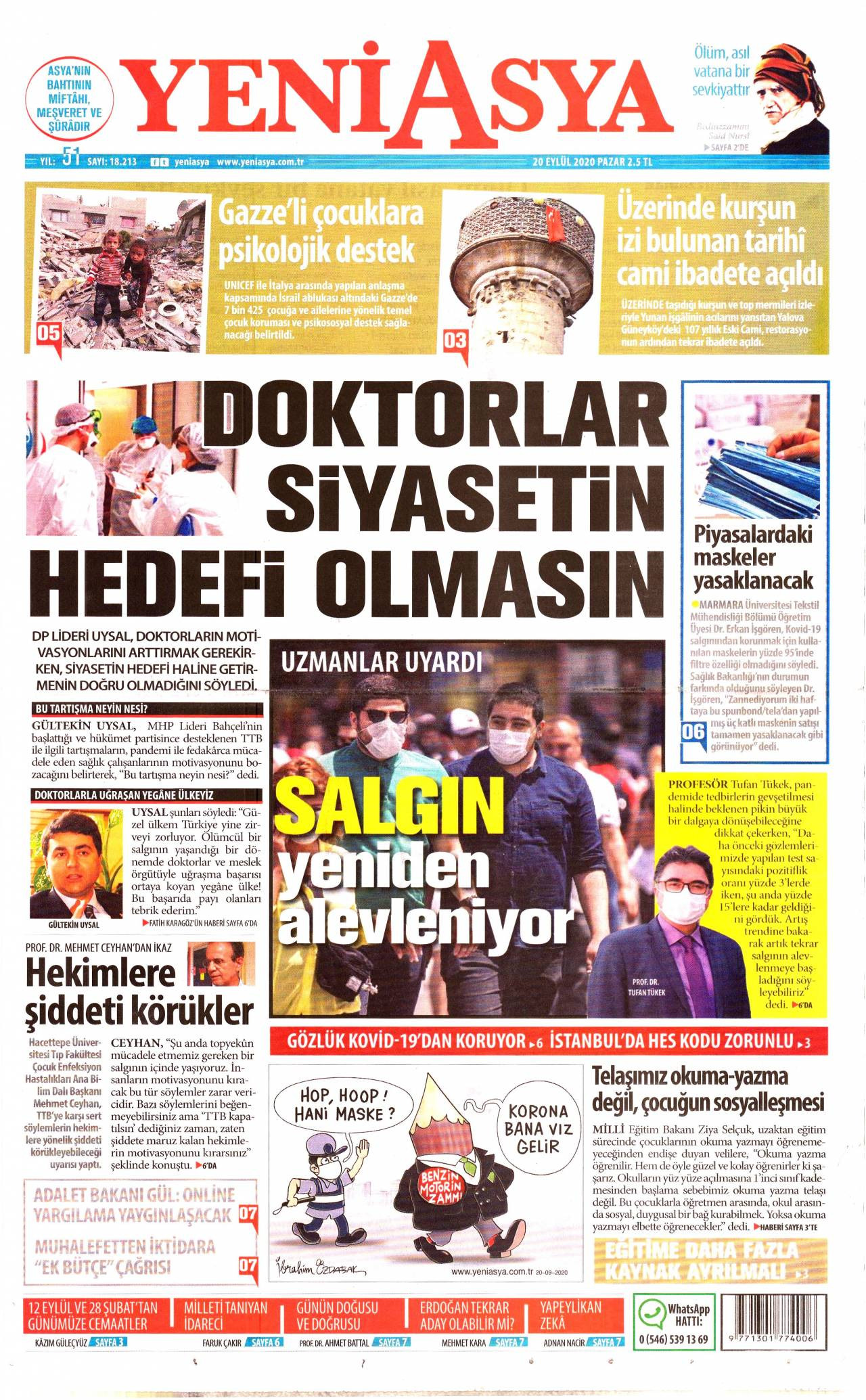 Yeni Asya Gazetesi 20 Eylül 2020 Anasayfası - Haber3 Yeni Asya Gazetesi 20 Eylül 2020 Anasayfası - Haber3